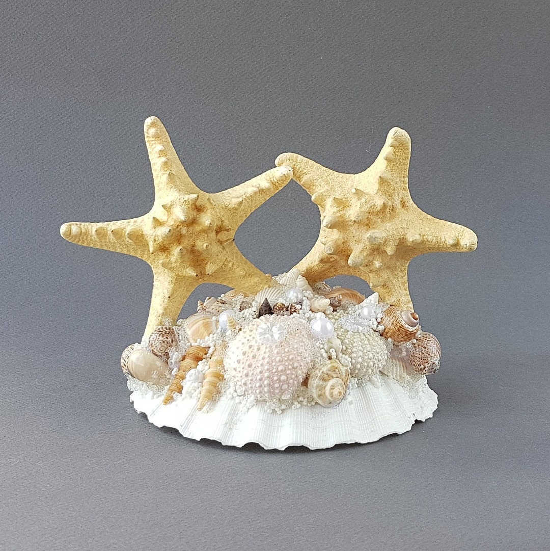Wedding Cake Topper Starfish Seashell Cake Topper Beach - Etsy