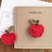 Teacher Thank You Card With Apple Brooch / Eco-friendly Recycled Card ...