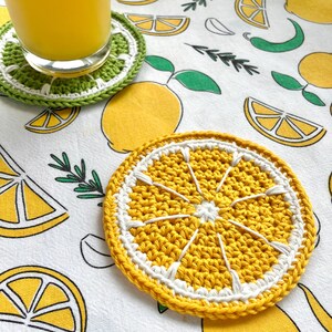 Citrus Slice Coasters Crochet Pattern / Crocheted Orange Lemon Lime ...