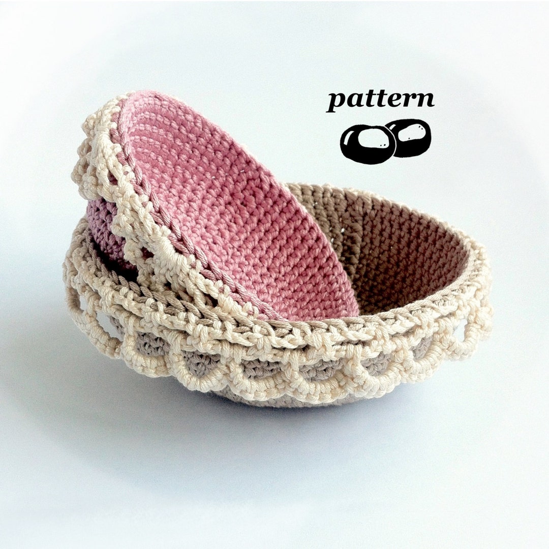 Crochet Bowl Pattern / Nesting Bowls Crochet Pattern / Stackable ...