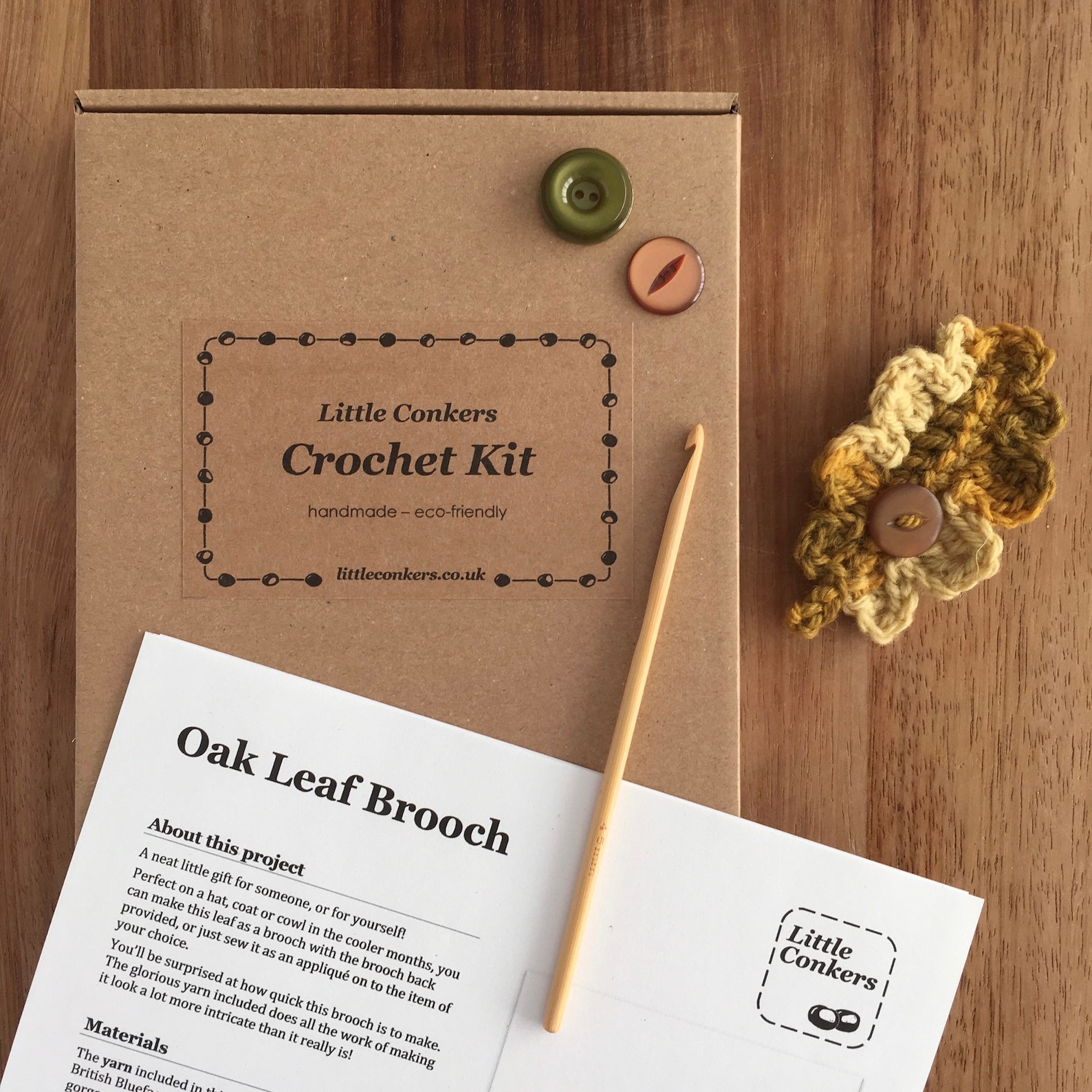 Crochet Brooch Kit / DIY Brooch Kit / Eco-friendly Craft Kit / - Etsy