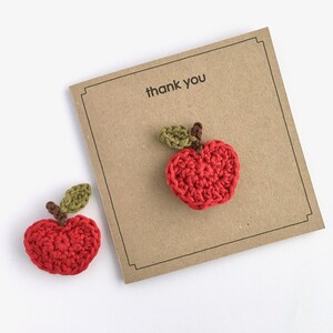 Teacher Thank You Card With Apple Brooch / Eco-friendly Recycled Card ...