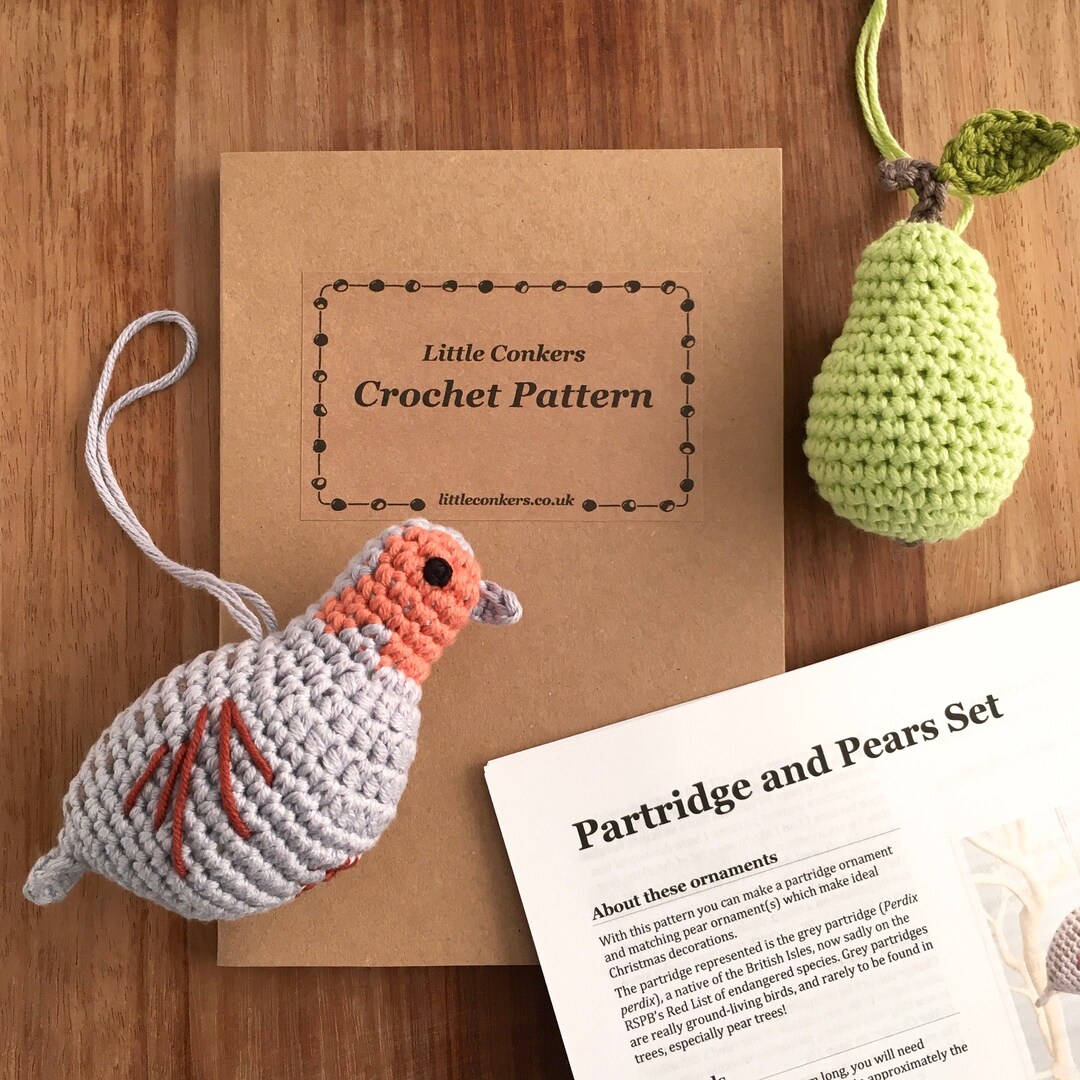Partridge in a Pear Tree Crochet Pattern Gift for Crocheter / Recycled ...