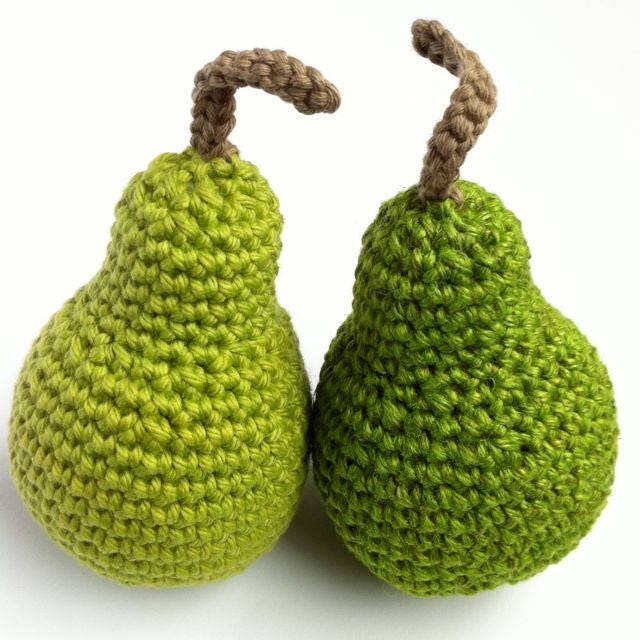 Crochet Pear Pattern / Crochet Fruit Pattern / Crochet Food | Etsy