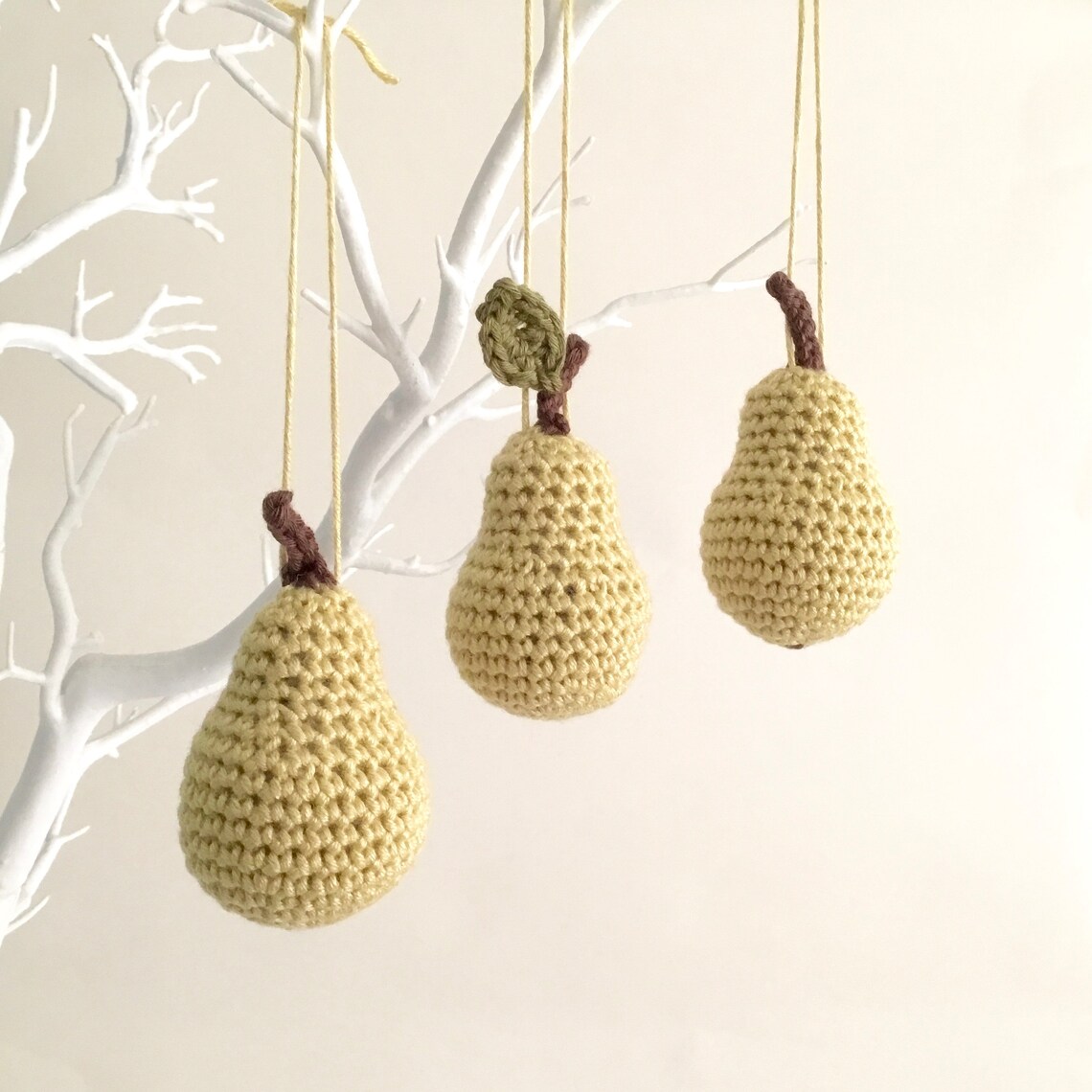 Pear Ornaments / Pear Decorations / Chartreuse Green Hanging - Etsy UK