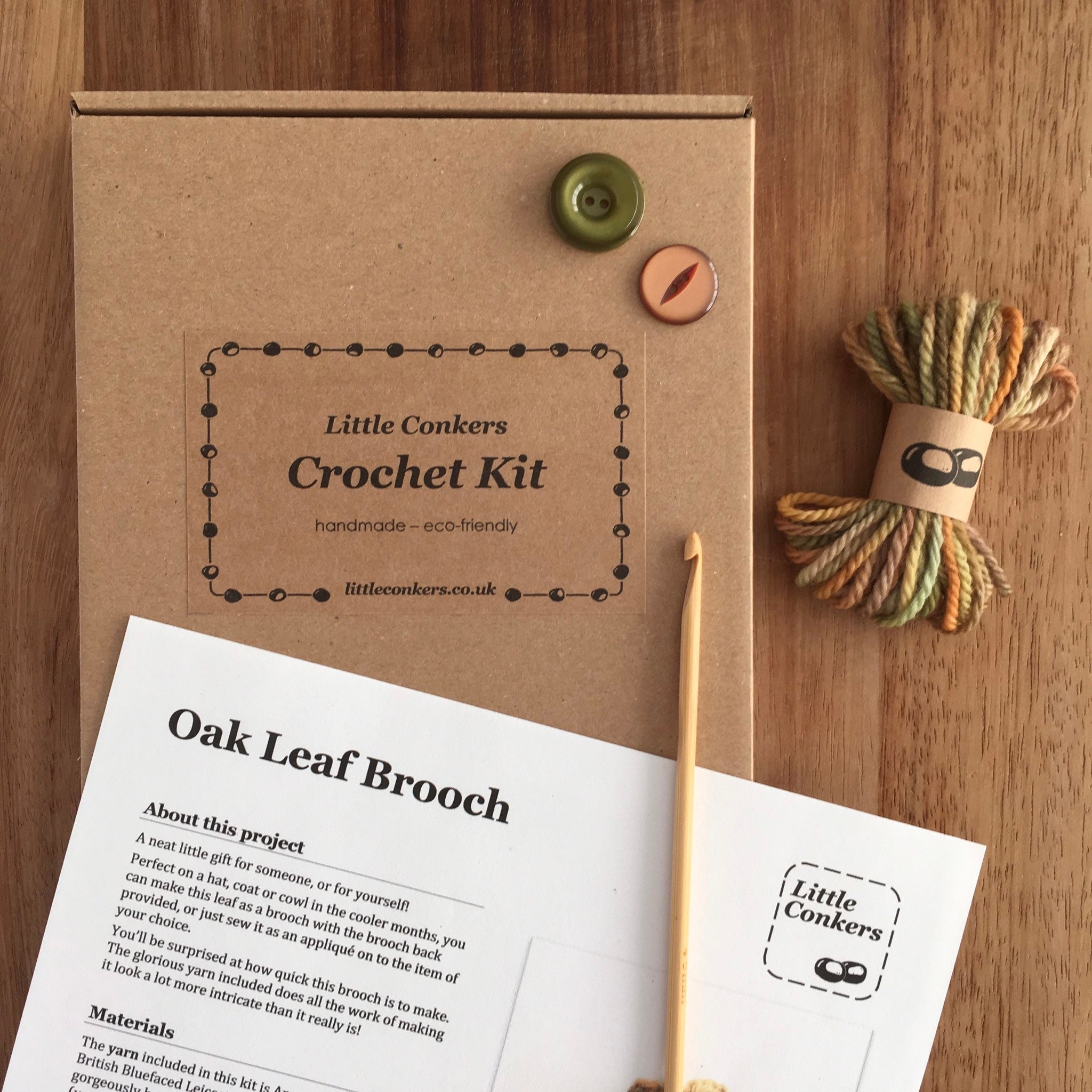 Crochet Brooch Kit / DIY Brooch Kit / Eco-friendly Craft Kit / - Etsy