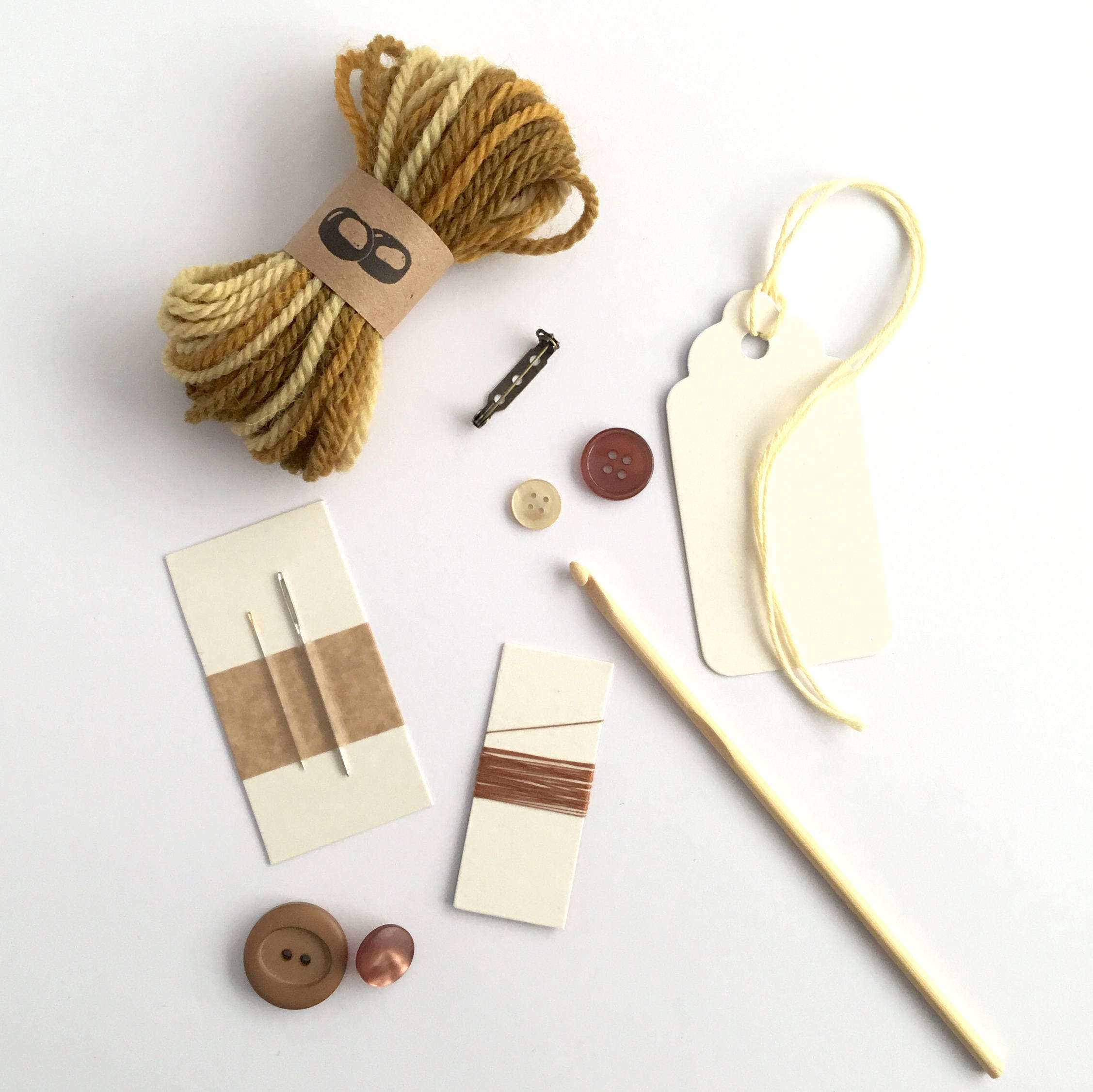 Crochet Brooch Kit / DIY Brooch Kit / Eco-friendly Craft Kit / Crochet ...