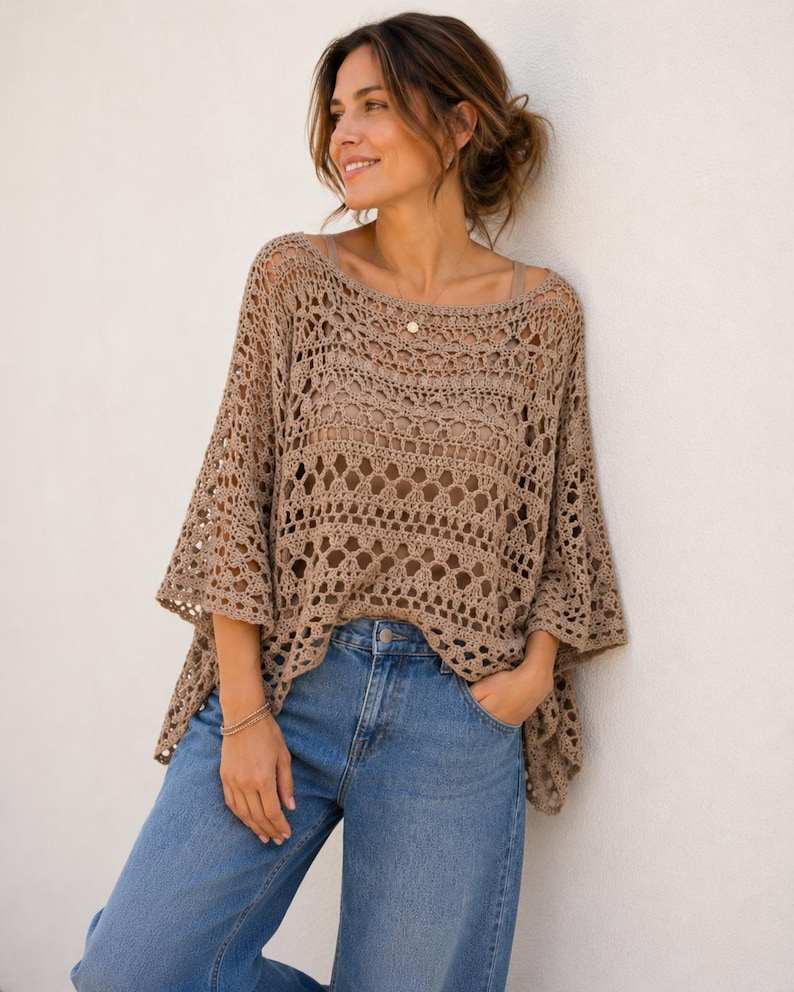 Crochet Lacy Summer Poncho Pattern (digital Download) - Etsy