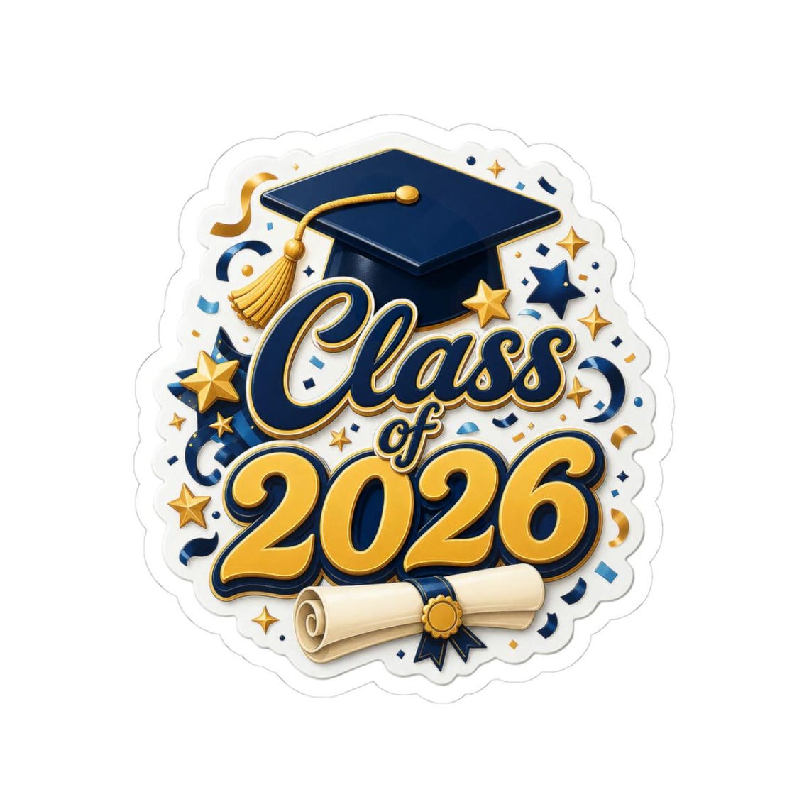 Class of 2026 Graduation Kiss-cut Stickers | Cap Diploma Design - Etsy ...