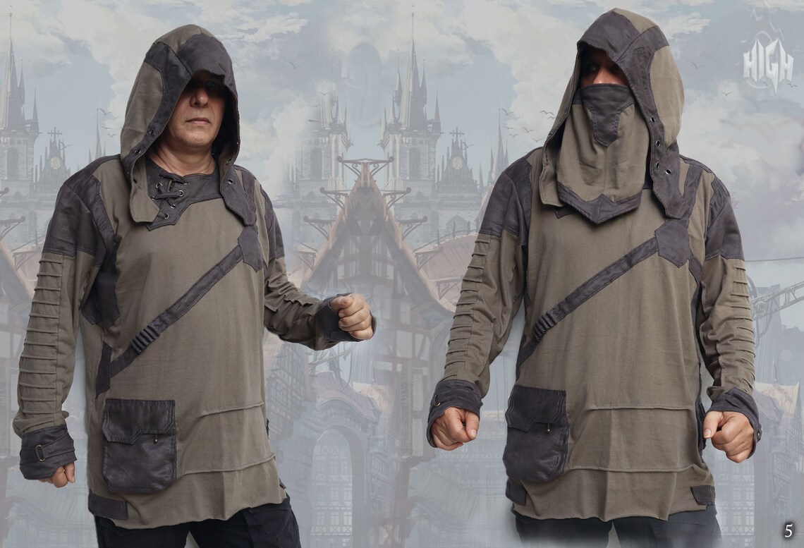 Paladin Hoodie - Post Apocalyptic Mad Max Assassin Wasteland Hooded Men ...