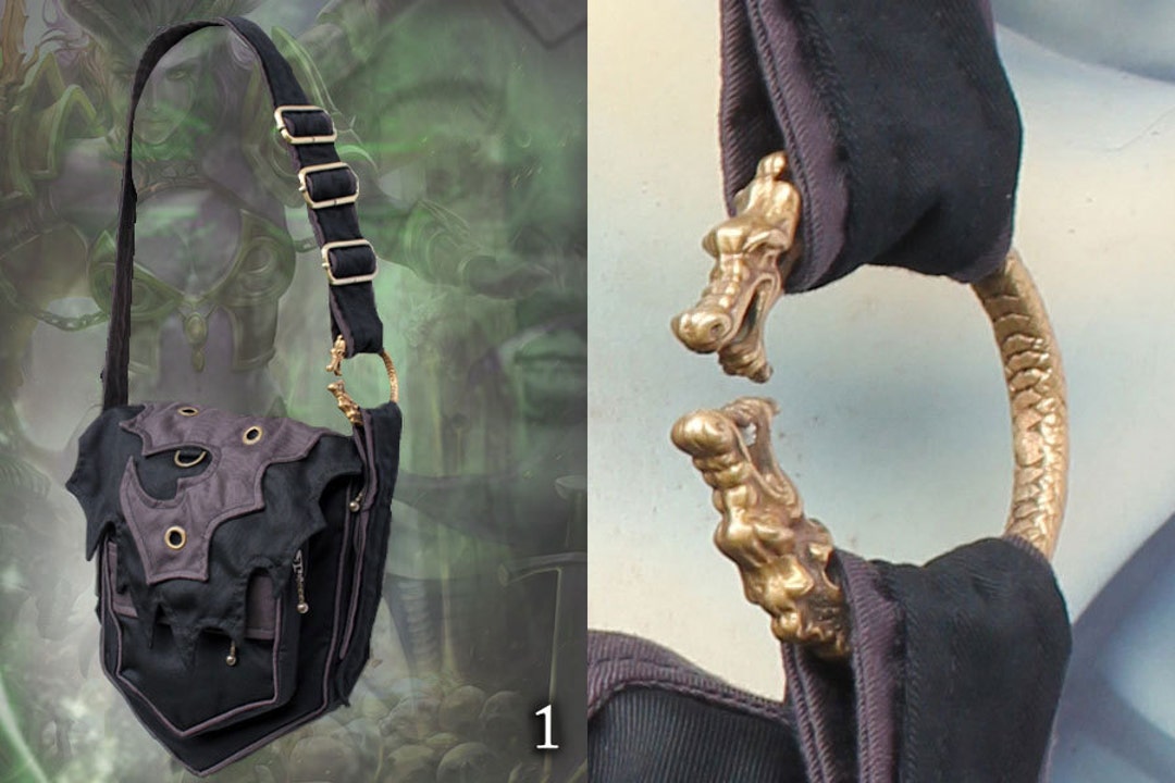 Akasha Bag Purse - Triple Zipper Pocket Shoulder Bag With Dragon Ring ...