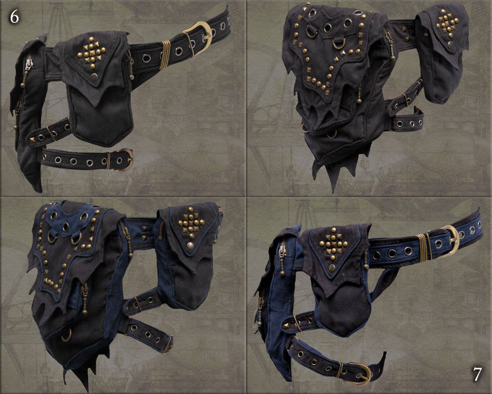 Wizard Belt Rivets With Removable Device Pocket Archer - Etsy