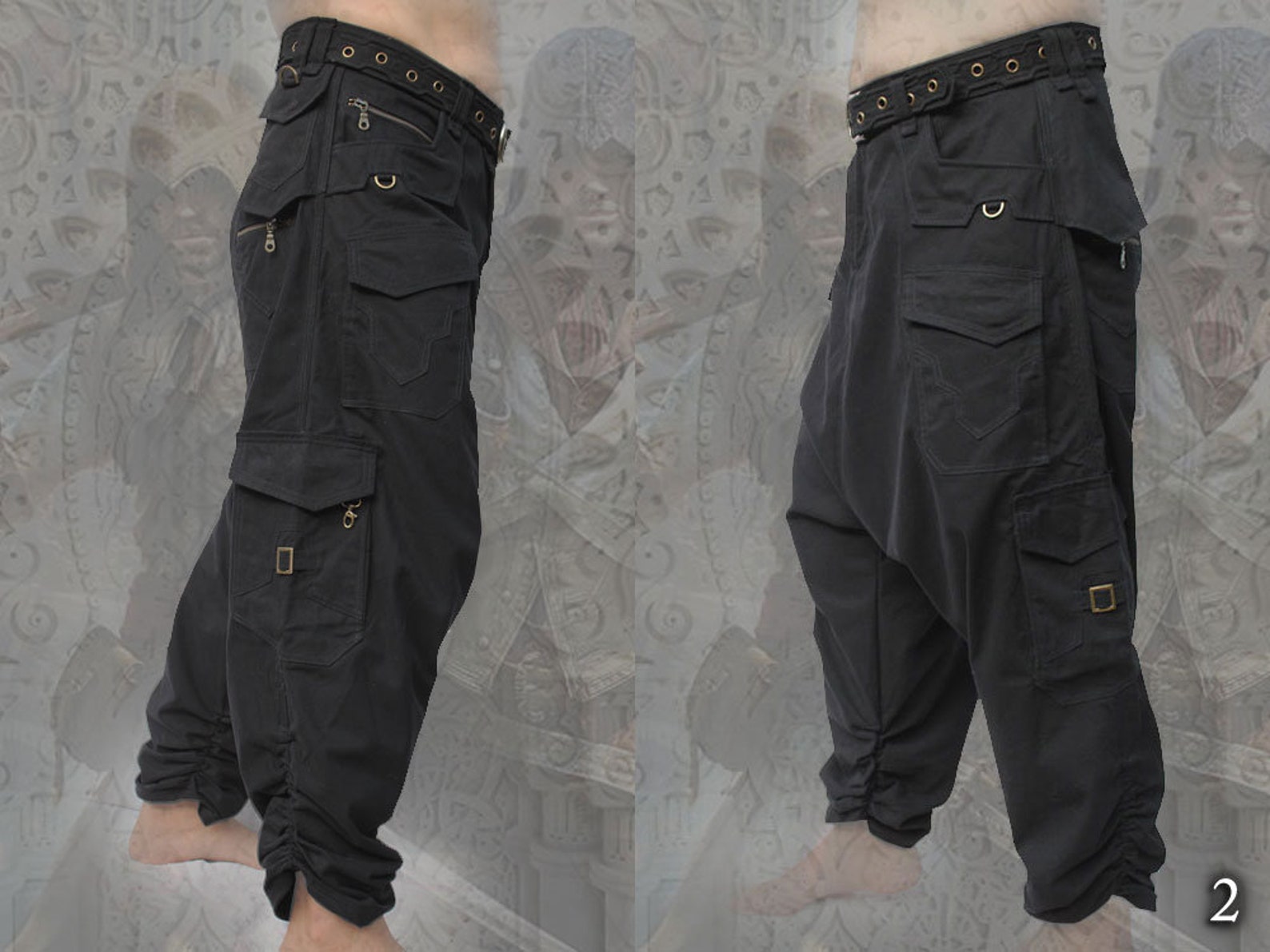 Nizari Pants Cargo Pocket Goa Tribal Festival Baggy Aladdin - Etsy