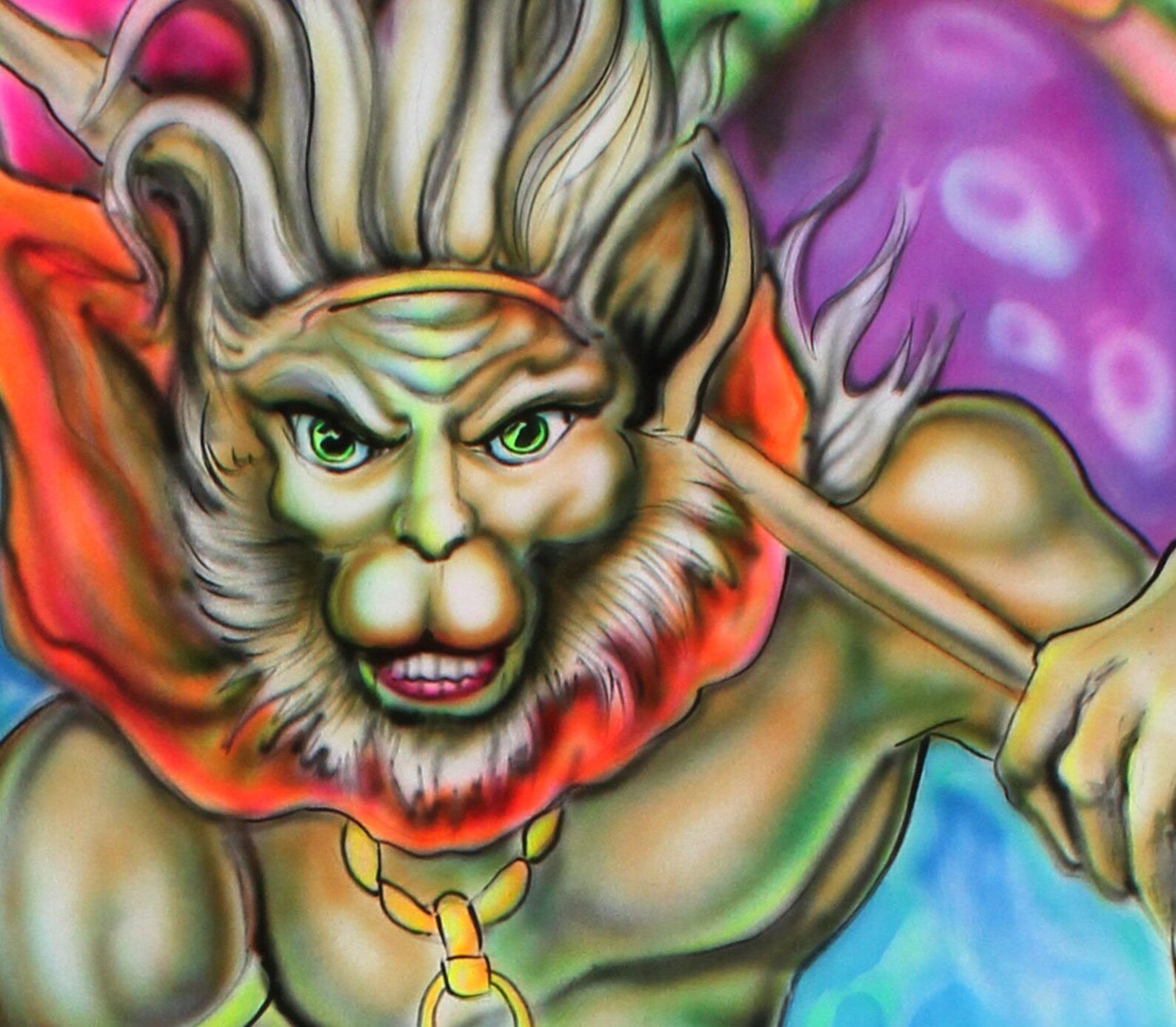 Hanuman / Sun Wukong Fly the Dragon 7.6ft UV Party Backdrop - Etsy