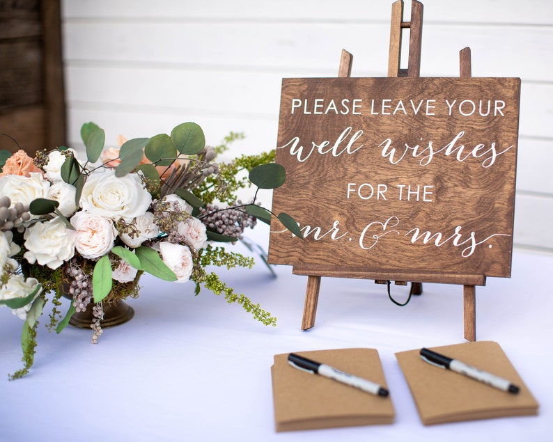 Bridal Shower Signs Well Wishes Sign Wedding Reception Etsy