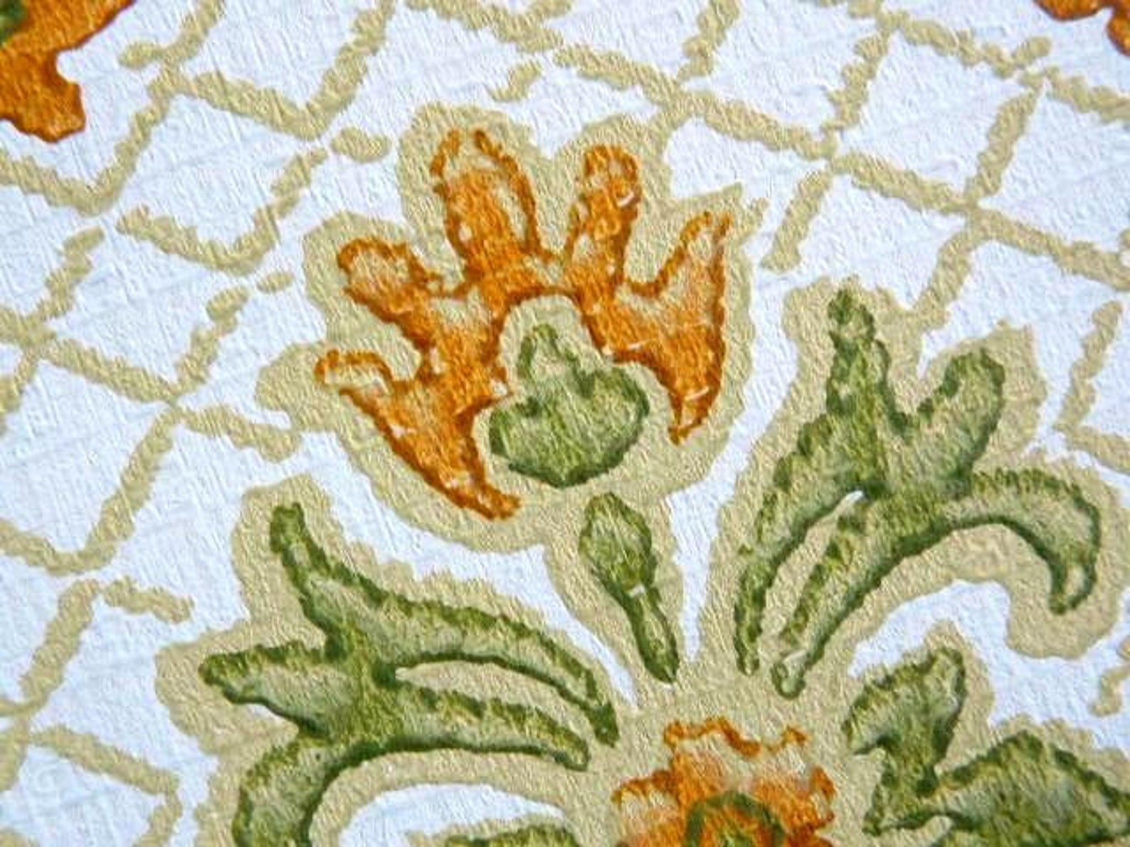 Vintage FRENCH BAROQUE WALLPAPER Complete roll. | Etsy
