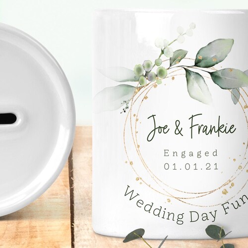 Wedding Fund Money Box Personalised Engagement Gift - Etsy
