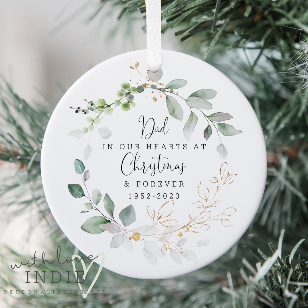 Personalised Memorial Bauble, Remembrance Christmas Decoration ...