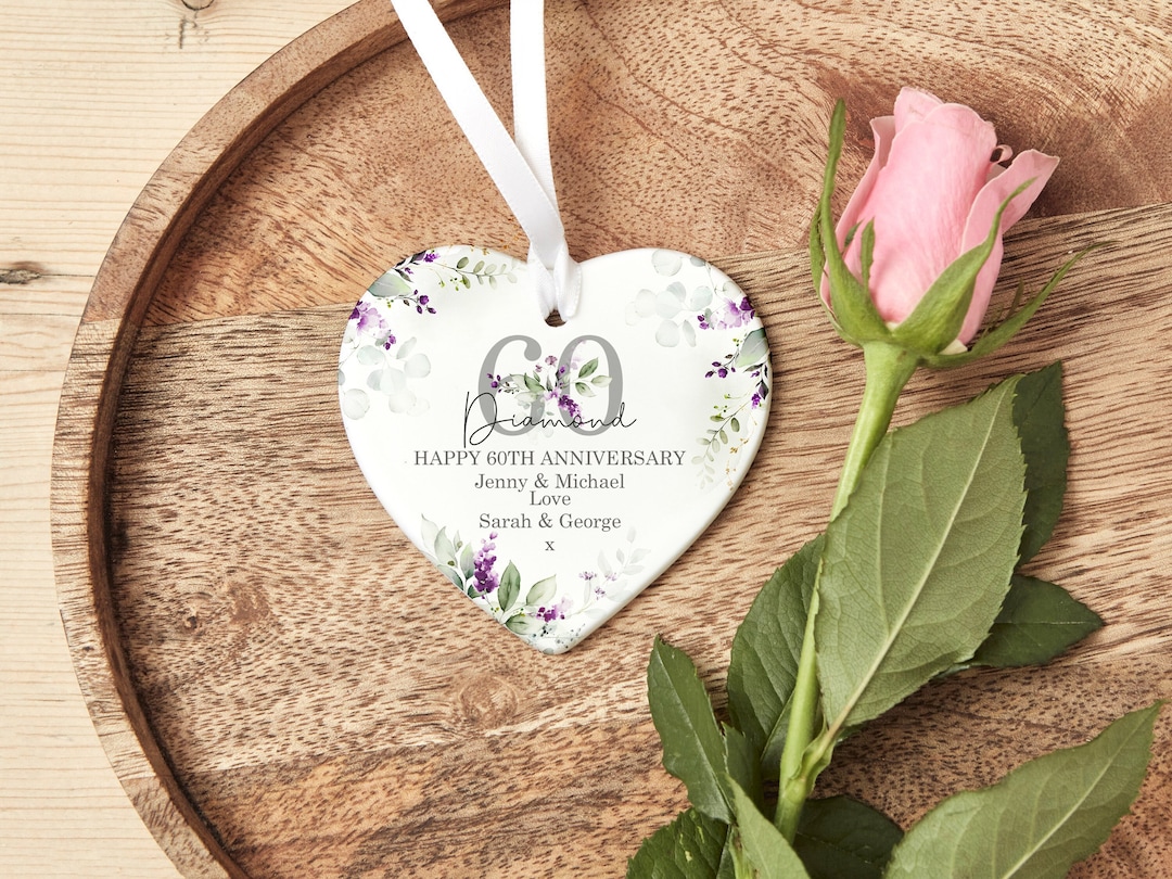 Personalised Wedding Anniversary Ceramic Keepsake, Silver, Ruby ...