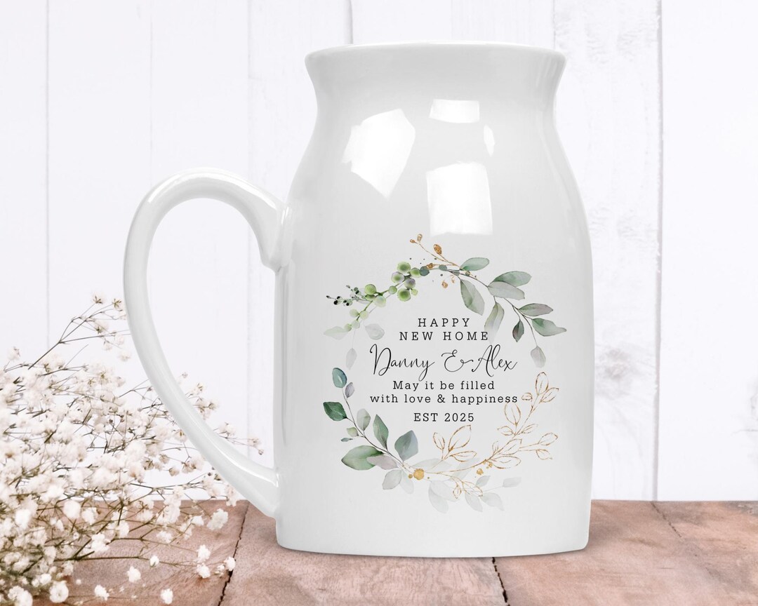 Personalised New Home Gift | Ceramic Flower Jug Vase | Housewarming ...