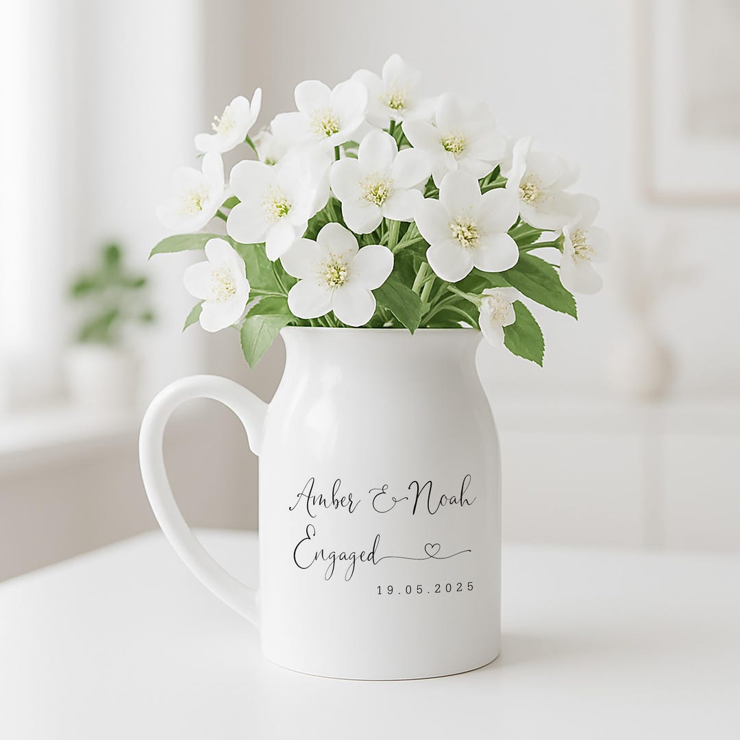 Personalised Engagement Vase: Ceramic Couple Gift - Etsy UK