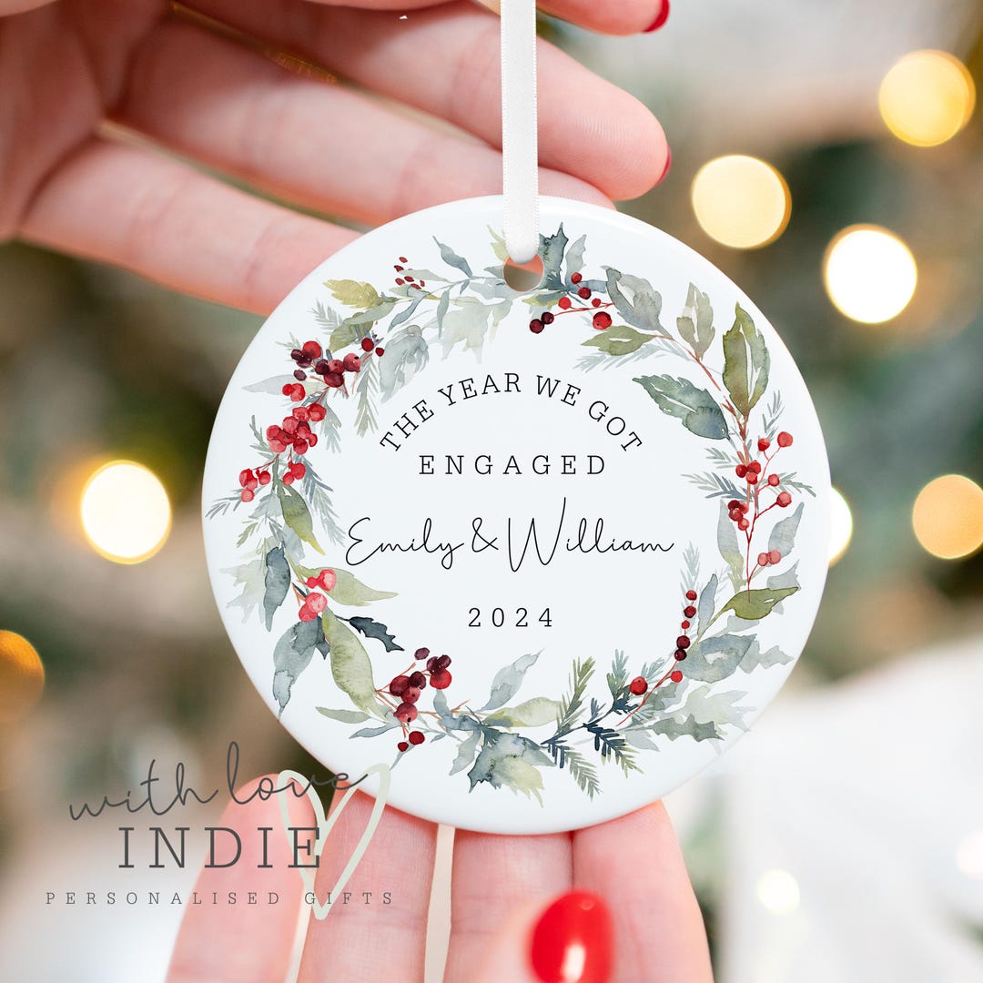 Personalised Engagement Ornament, Engagement Gift, Engagement Present ...