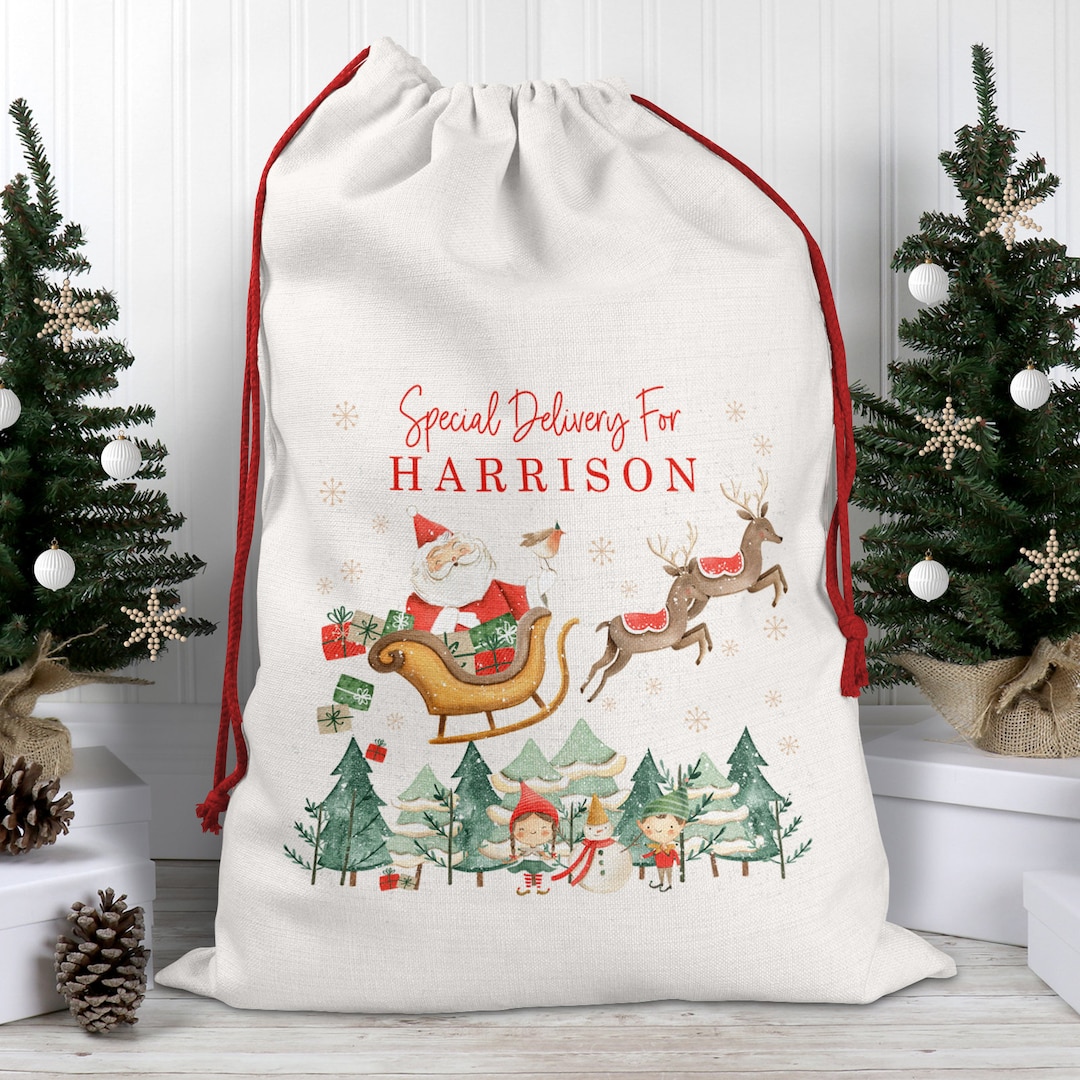 Personalised Santa Sack, Christmas Present Sack, Baby's First Christmas ...
