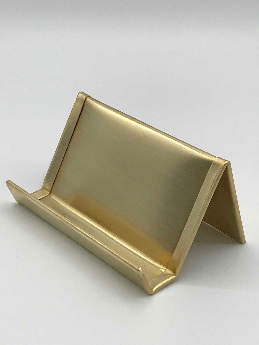 Brass Business Card Holder: Modern Desk Accessory - Etsy