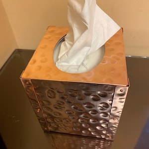 Tissue Box Cover, Cube Tissue Holder, Copper Tissue Cover, Home and ...