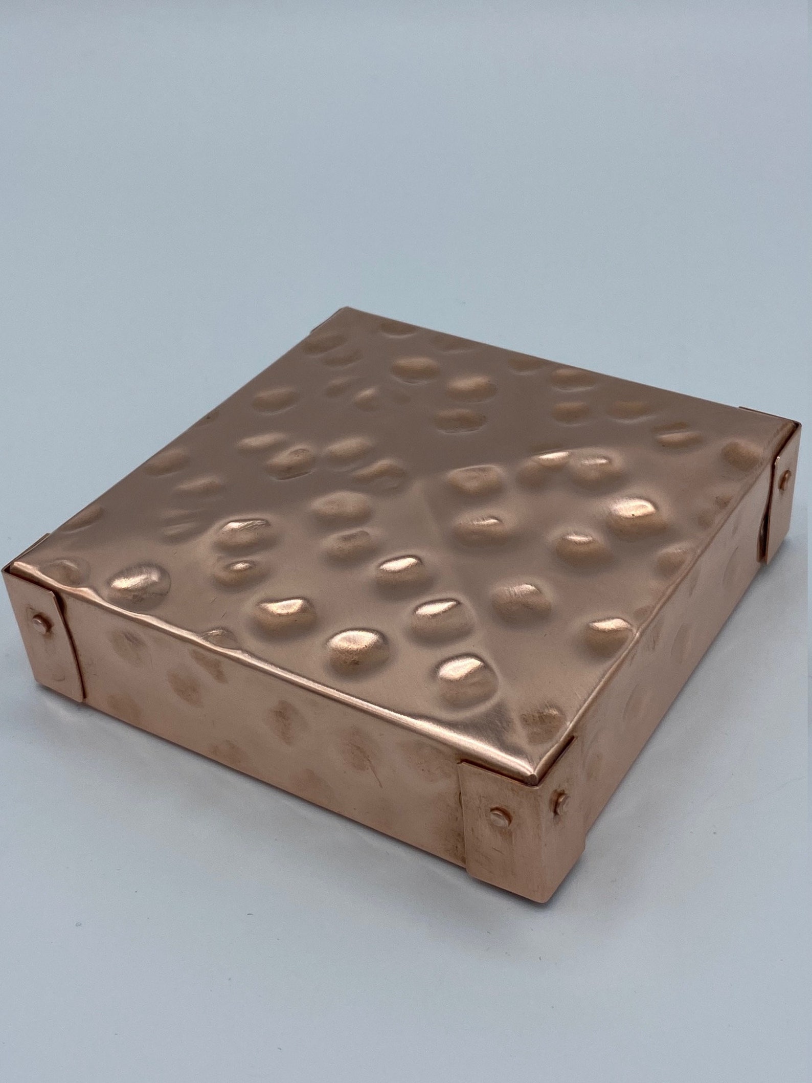 Solid Hammered Copper Standard Size 4x4 Post Cap Hand Riveted - Etsy UK