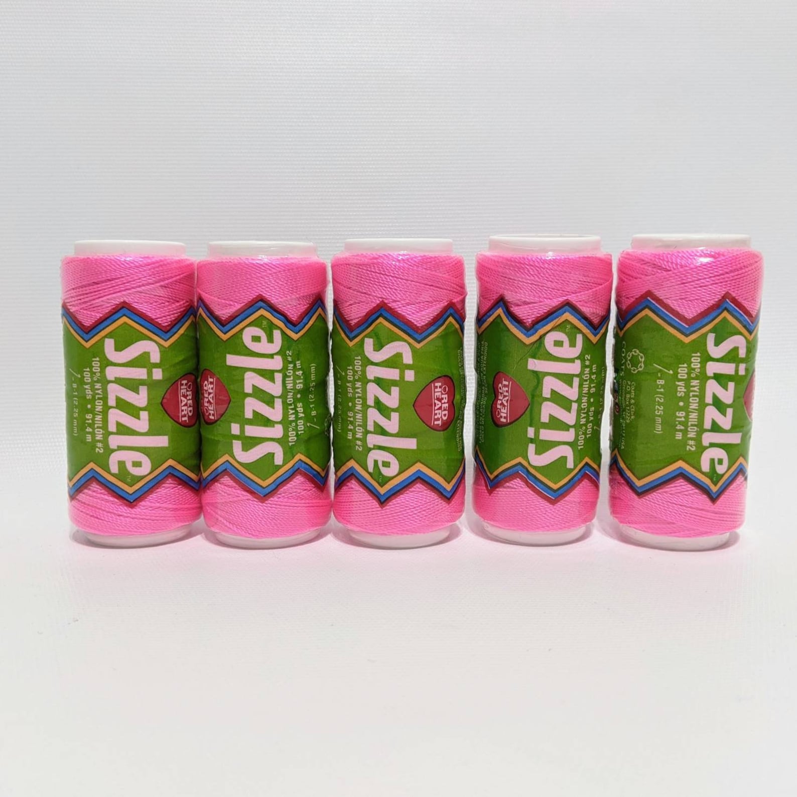 Red Heart SIZZLE 100% Nylon Crochet Thread 100 Yards Neon Pink - Etsy