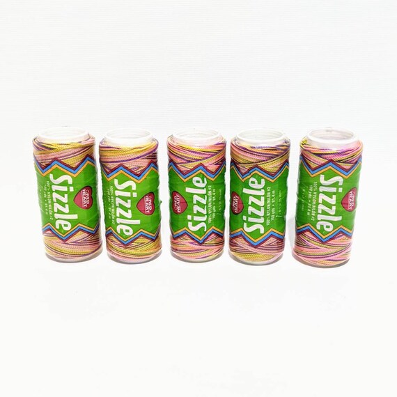 Red Heart SIZZLE 100% Nylon Crochet Thread 100 Yards Rainbow - Etsy