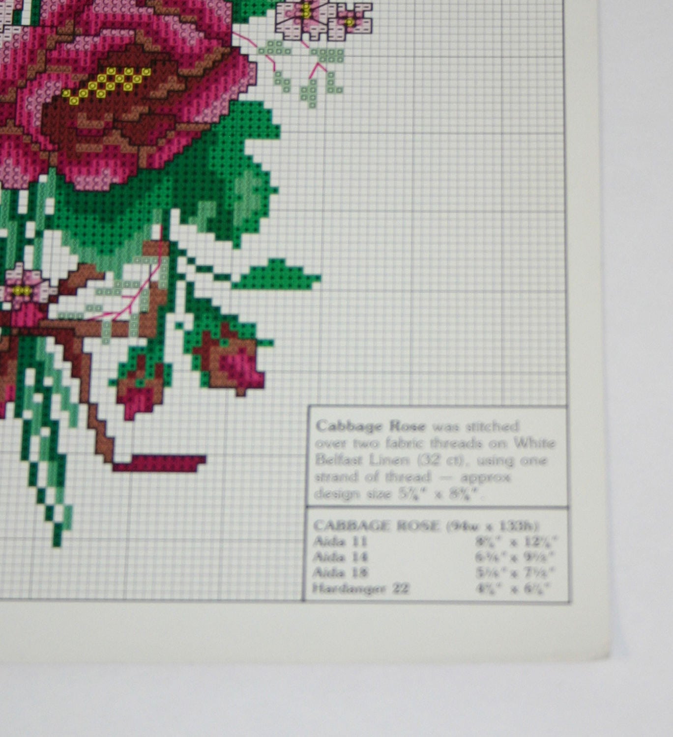 Counted Cross Stitch Pattern Chart ribboned Roses - Etsy