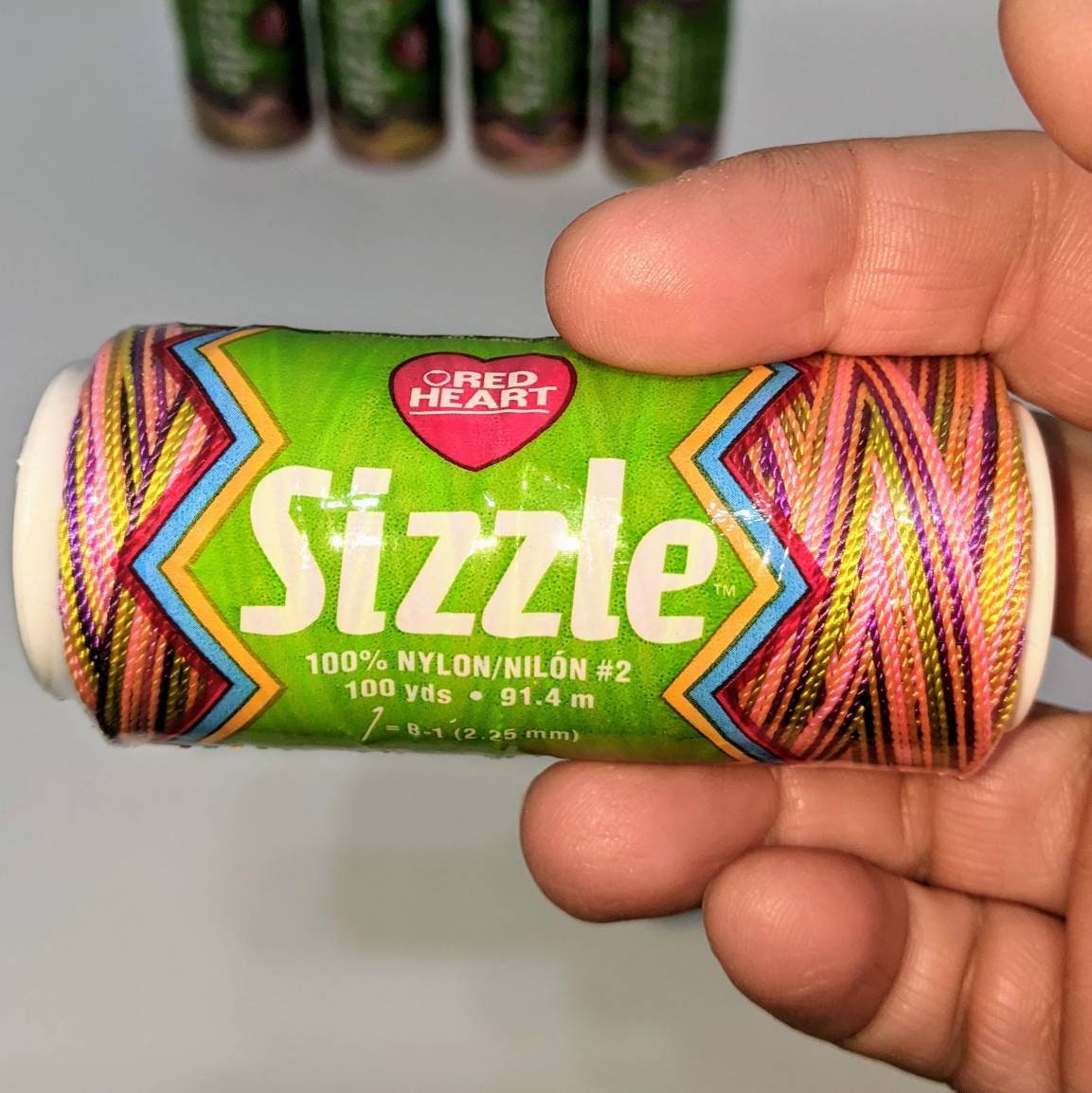 Red Heart SIZZLE 100% Nylon Crochet Thread 100 Yards Rainbow Color - Etsy