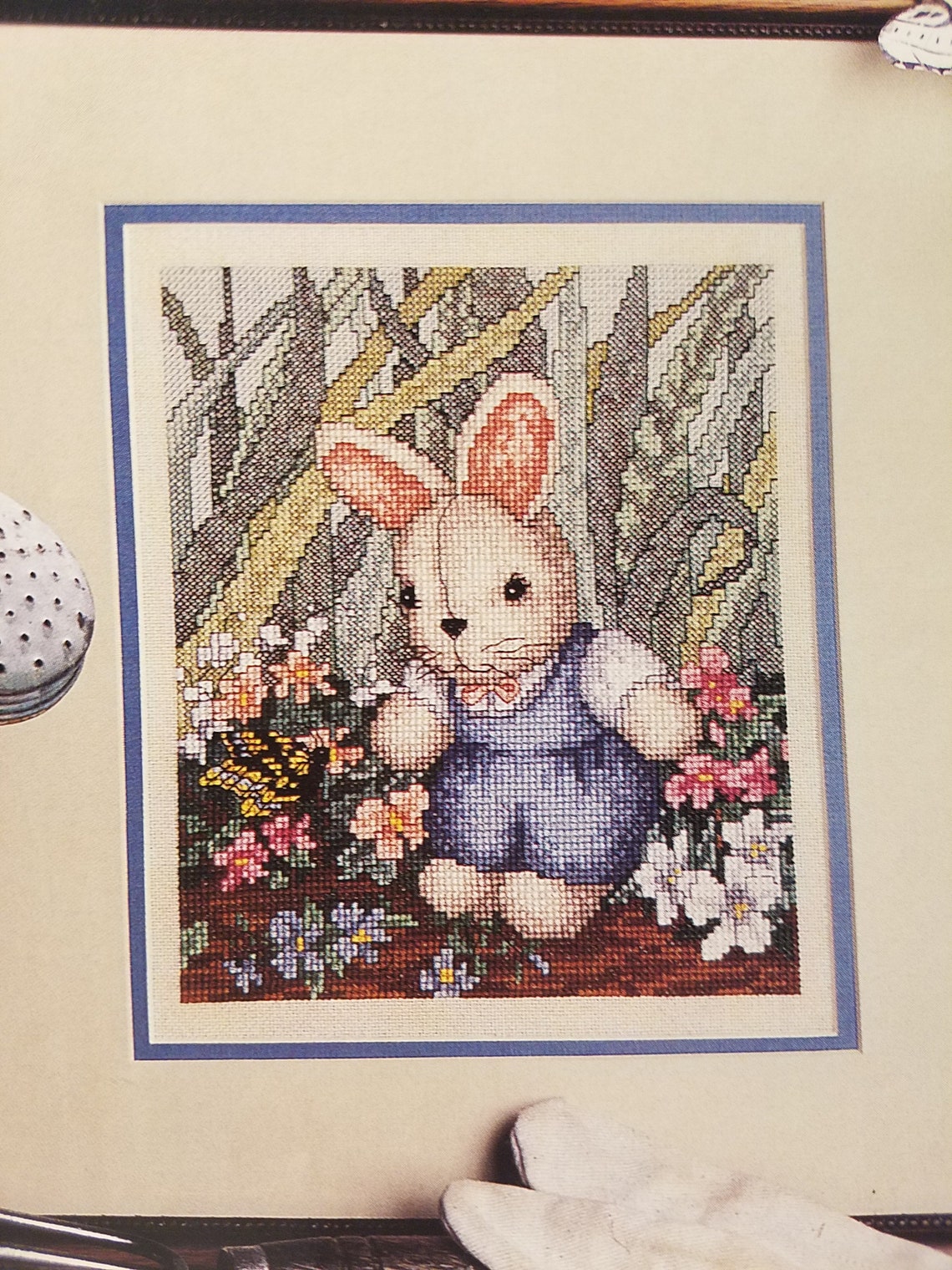 Counted Cross Stitch Pattern "blue Bunny" Rabbit Design Super Cute - Etsy
