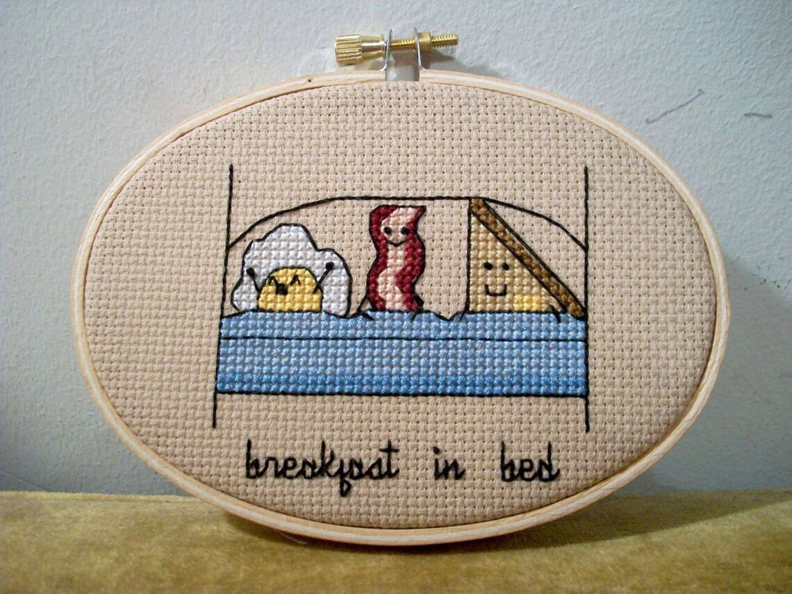 Cross Stitch Pattern -- Breakfast in Bed - Etsy