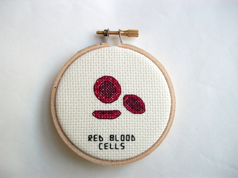 Red Blood Cells Cross Stitch Microbe Microbe Cross Stitch - Etsy