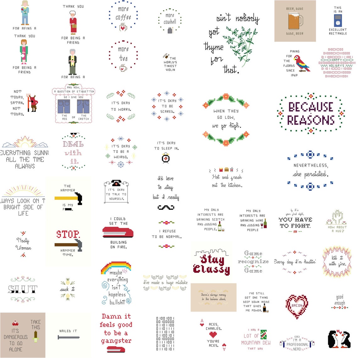 Cross Stitch Patterns -- One Single Mini Pattern of Your Choice - Etsy