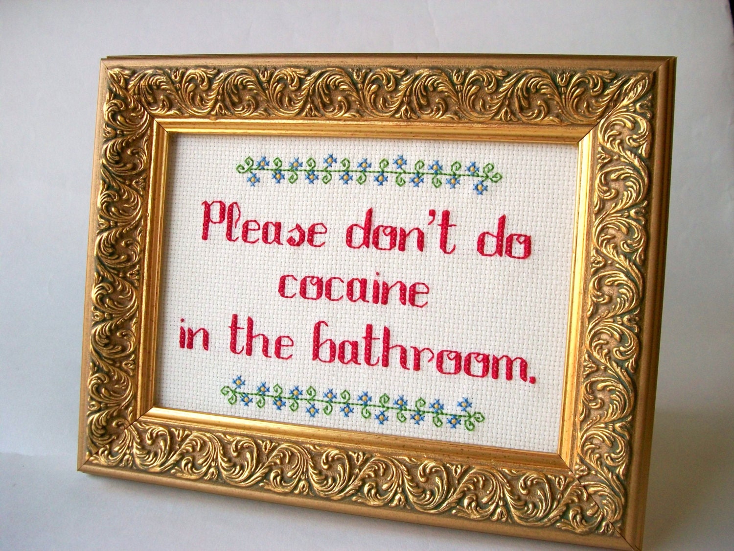 Please Don't Do Cocaine in the Bathroom Cross Stitch - Etsy Canada