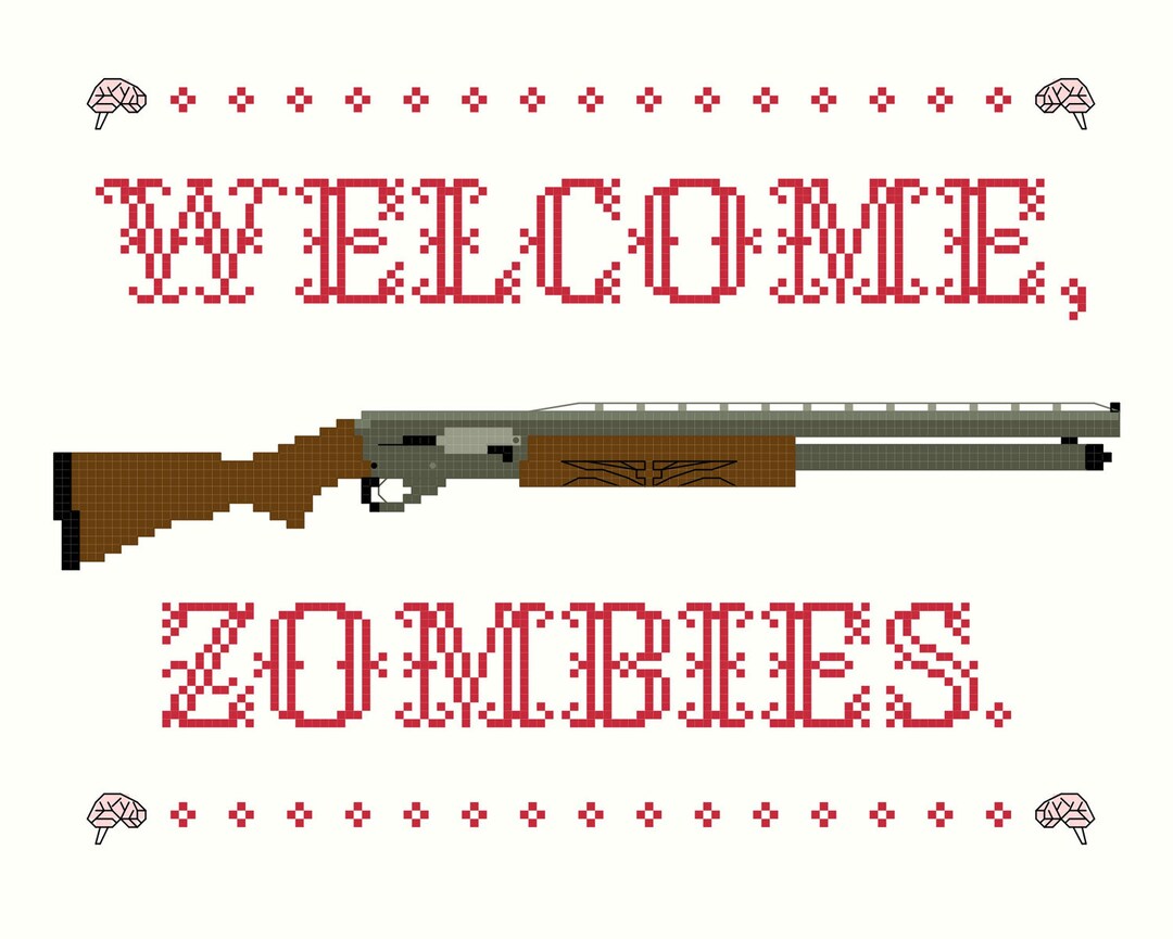 2 Cross Stitch Patterns -- Welcome Zombies Pattern Set - Etsy