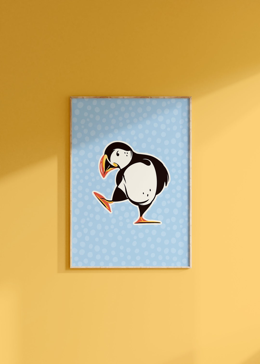 Puffin Print // Blue Nursery Print, Bathroom Wall Art, Puffin Gifts ...