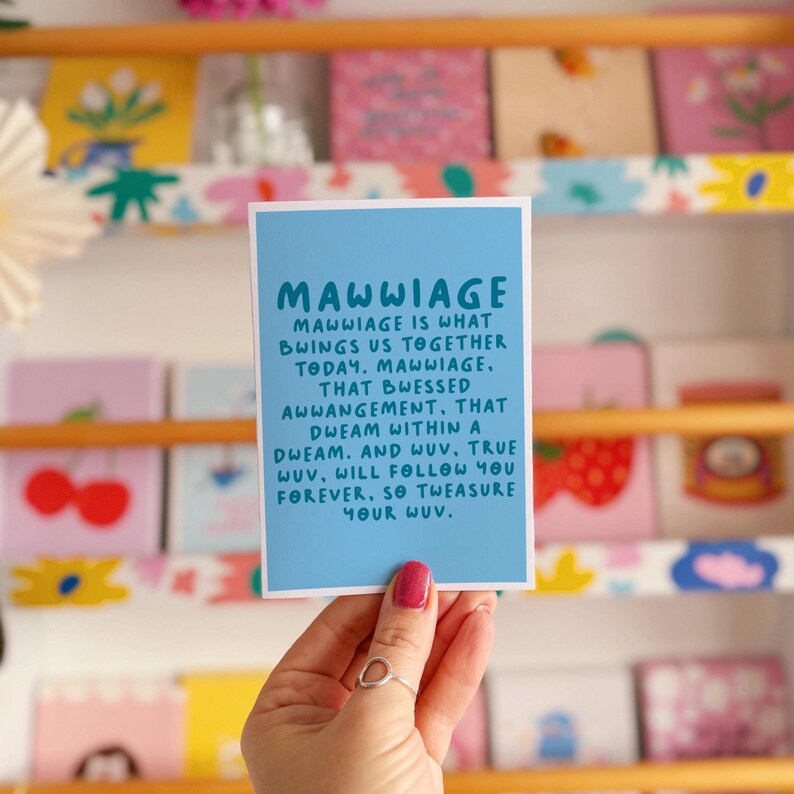 Princess Bride Mawwiage Wedding Card | Funny Engagement Congratulations ...