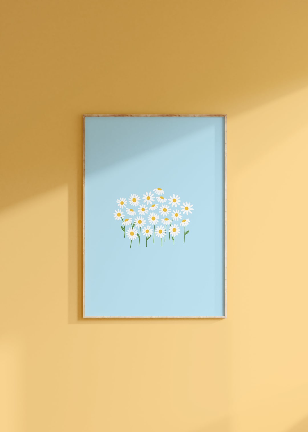 Blue Daisy Print, Pale Blue Wall Art, Cute Flower Prints, Daisy Gifts ...