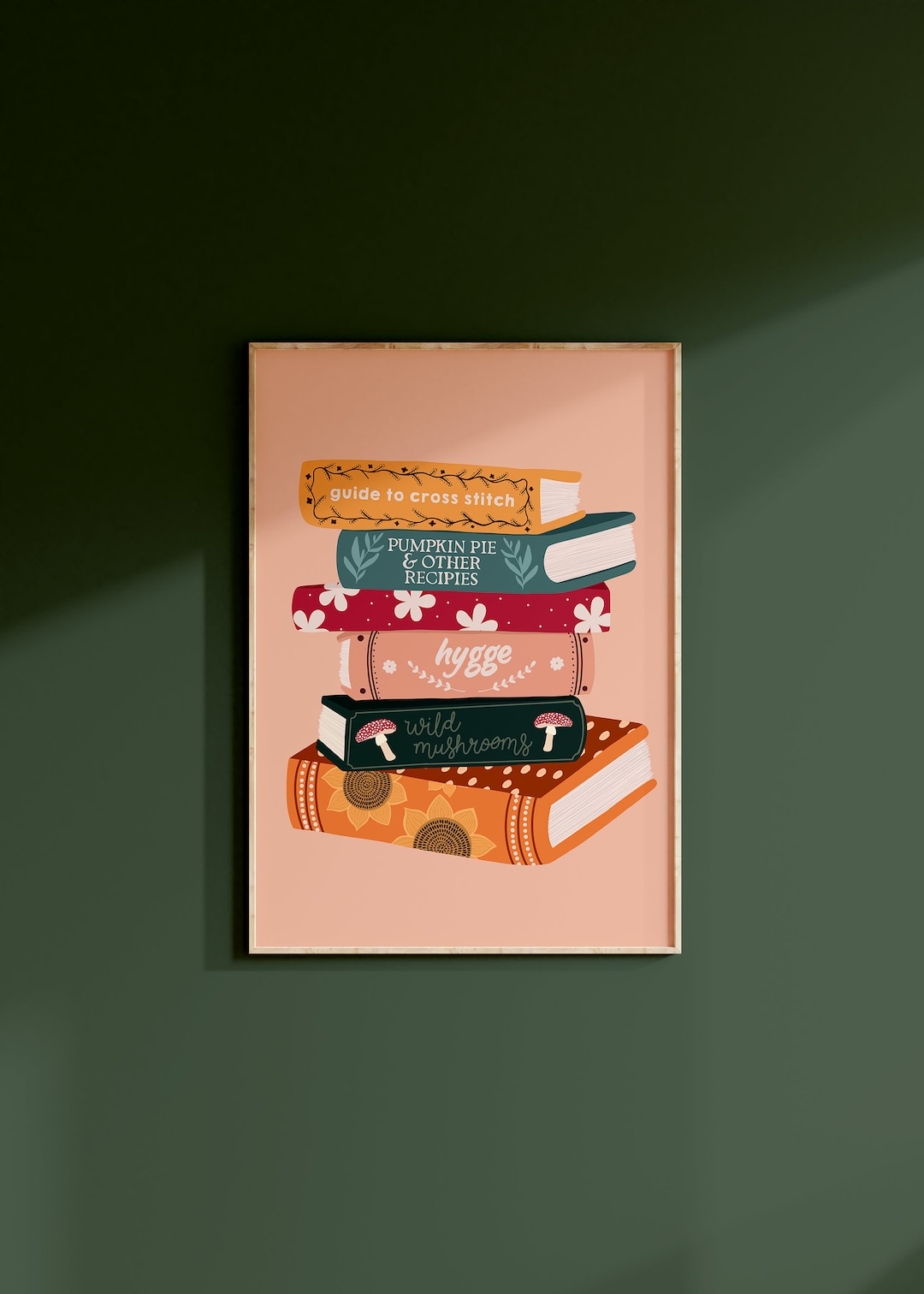 Stack of Books Art Print // Cottagecore Hygge Autumnal Fall - Etsy