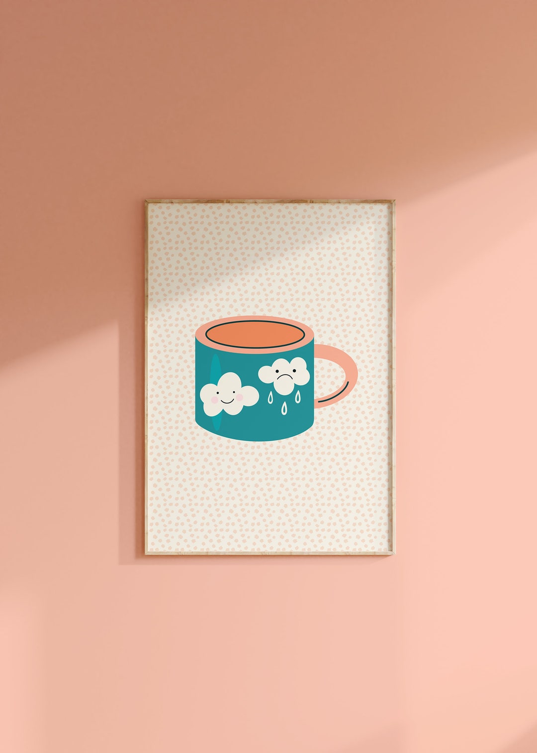 Emotional Mug Print // Colourful Wall Art Cute Kitchen Print Retro ...