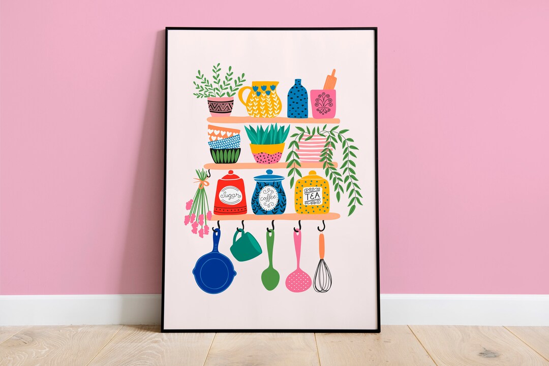 Colourful Kitchen Print // Kitchen Wall Decor Kitchen - Etsy