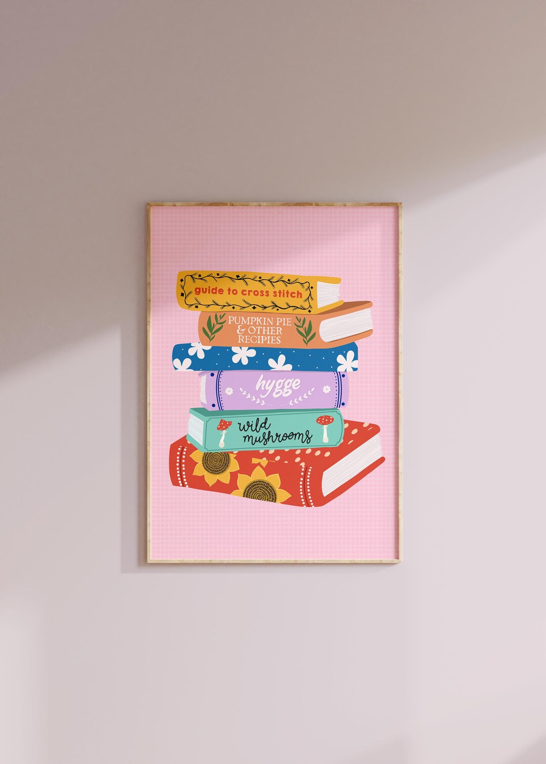 Stack of Books Art Print / Cottagecore Decor, Book Nook Wall Decor ...