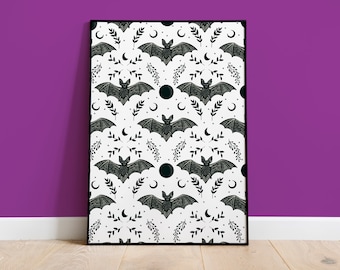 Black and White Bat Wall Art - Etsy