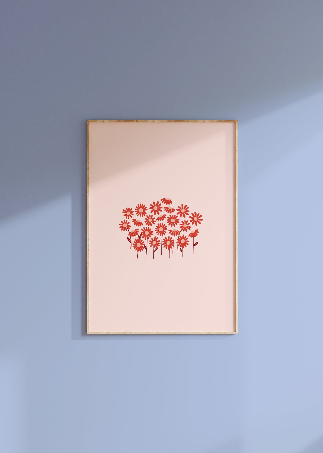 Daisy Print // Pink Wall Art, Cute Flower Prints, Daisy Themed Gift ...