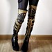 Spats Black Gold Pleather Thigh High Spats Ancient Egypt Greaves ...